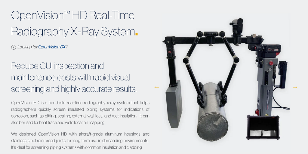 OpenVision HD Real-Time Radiography X-Ray | CUI Inspection | NII